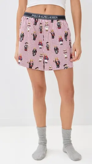 Polo Ralph Lauren Polo Bear Motif Sleep Boxers - Snowfall Bear Print