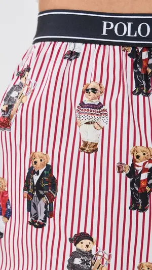 Polo Ralph Lauren Polo Bear Motif Sleep Boxers - Snowfall Bear Print