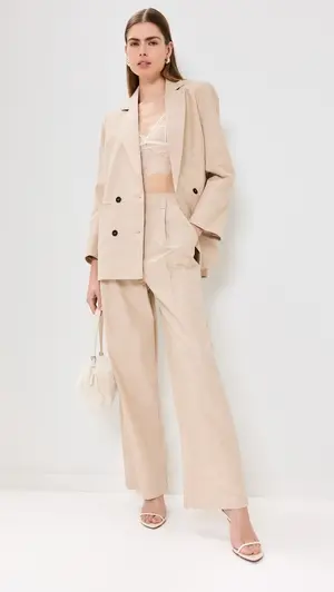 Lioness La Quinta Blazer - Tan Pinstripe