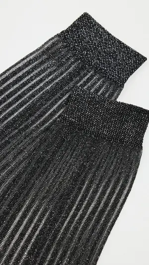 STEMS Fine Ribbed Metallic Crew Socks