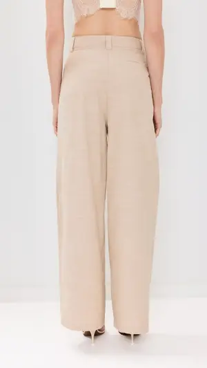 Lioness La Quinta Pinstriped Trousers - Tan Pinstripe