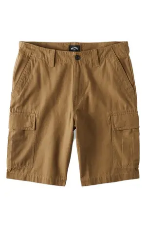 BILLABONG Flat-front Cargo Shorts - Light Khaki