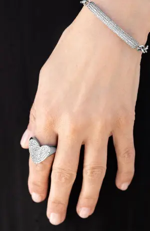 Sheryl Lowe Diamond Heart Ring - Sterling Silver
