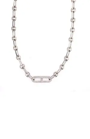 Sheryl Lowe Diamond H Link Necklace - Sterling Silver