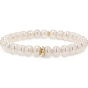 Sheryl Lowe 14k Yellow Gold Pearl And Diamond Bracelet - Pearl / Gold