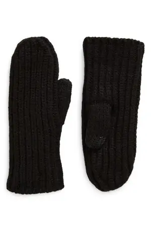 UGG Metallic Chunky Rib Mittens - Black
