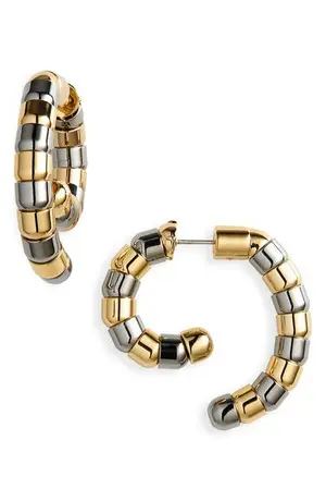 Demarson Luna Rumi Beaded Convertible Earrings - Gold/ Silver
