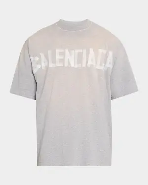 Balenciaga Medium-fit Tape Logo T-shirt 1300 Heather Grey