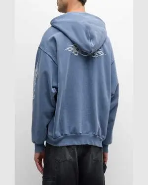 Balenciaga Burning Unity Logo Zip Hoodie