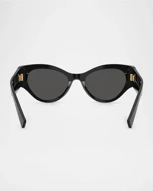 Dolce & Gabbana Butterfly Sunglasses With Lace Motif - Black