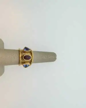 TWENTY TWO CARATS 22k Yellow Gold Ring With Tanzanite - One-color
