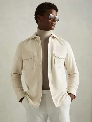 REISS Tucci Cotton-blend Corduroy Overshirt - Stone