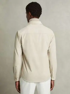 REISS Tucci Cotton-blend Corduroy Overshirt - Stone