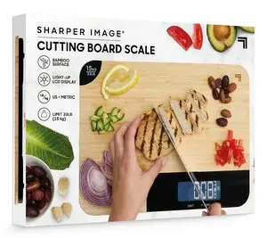 SHARPER IMAGE Bamboo Cutting Board With Scale