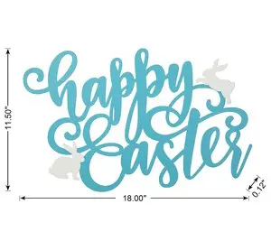 GLITZHOME 18' Metal Happy Easter Wreath Hanging Sign