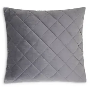 Frette Quilted Velvet Decorative Cushion, 20 X 20 Exclusive - Grey