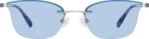 Zenni Cat Eye Rimless Eyeglasses With Stainless Steel Frame - Blue