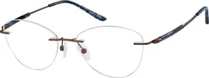 Zenni Cat Eye Rimless Eyeglasses With Stainless Steel Frame Brown