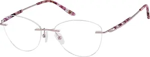Zenni Cat-eye Rimless Eyeglasses - Pink