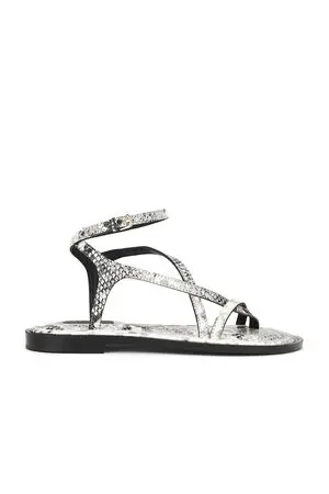 White Snake Embossed Sandals