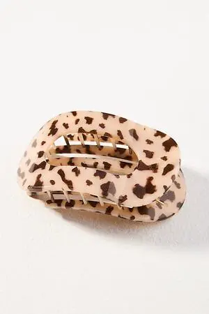 TELETIES Medium Flat Round Hair Claw Clip Beige