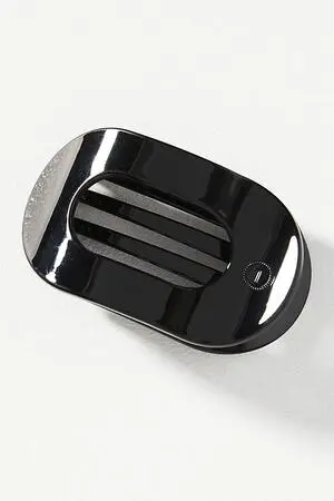 TELETIES Medium Flat Round Hair Claw Clip Black