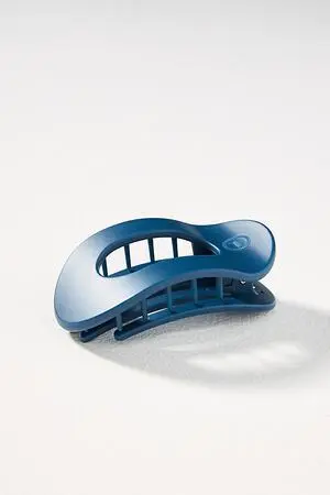 TELETIES Medium Flat Round Hair Claw Clip Navy