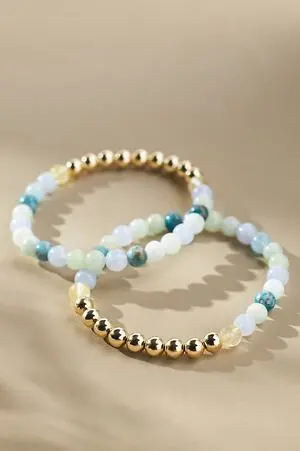 THE HEALER'S COLLECTION N 13 Boss / Confidence Bracelets, Set Of 2 - Gold
