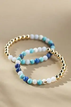 THE HEALER'S COLLECTION Set Of 2 N 16 Protection Bracelets - Gold