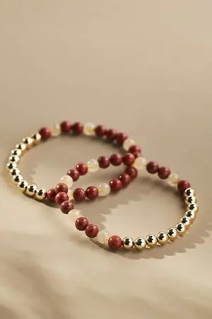 THE HEALER'S COLLECTION N 79 Fertility / Hormonal Balance Bracelets, Set Of 2 - Gold