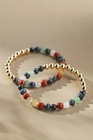 THE HEALER'S COLLECTION N 32 Emotional Eating Bracelets, Set Of 2 - Gold