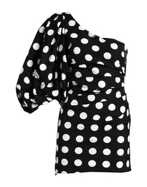Pinko Mini Polka Dot One-shoulder Dress - Black