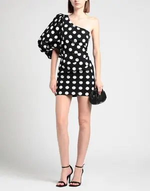 Pinko Mini Polka Dot One-shoulder Dress - Black
