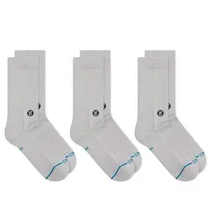 E BY END. Stance Basic Crew Socks 3 Pack - Grey