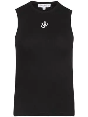 JW Anderson Anchor Embroidered Top - Black
