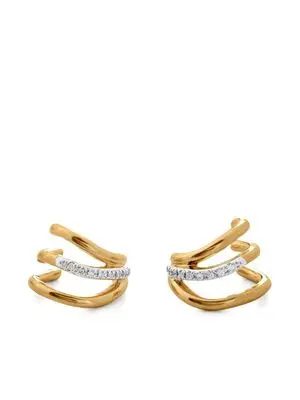 Monica Vinader Riva Huggie Earrings - Gold