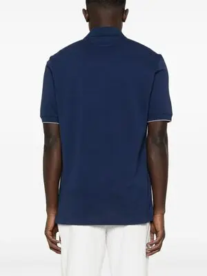 Brunello Cucinelli Logo-print Polo Shirt - Blue