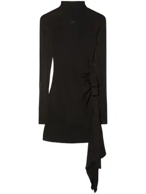 Off-White Draped Mini Dress - Black