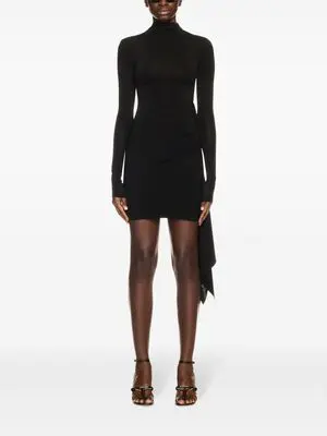 Off-White Draped Mini Dress - Black