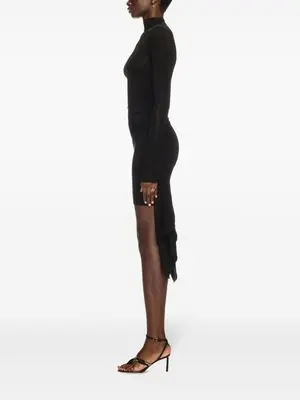Off-White Draped Mini Dress - Black