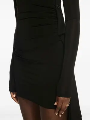 Off-White Draped Mini Dress - Black