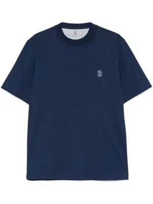 Brunello Cucinelli Logo-print T-shirt - Blue