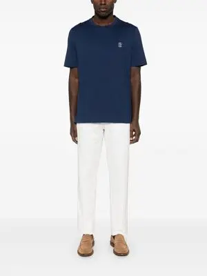 Brunello Cucinelli Logo-print T-shirt - Blue