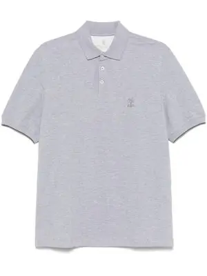Brunello Cucinelli Logo-print Polo Shirt - Grey