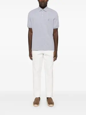 Brunello Cucinelli Logo-print Polo Shirt - Grey