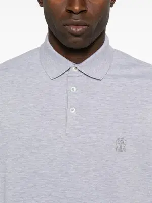 Brunello Cucinelli Logo-print Polo Shirt - Grey