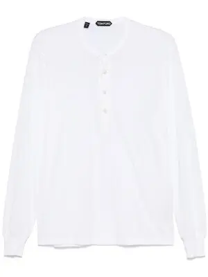 TOM FORD Long-sleeve Henley T-shirt - White