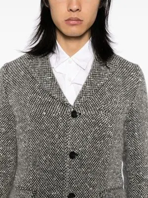 BLACK COMME DES GARÇONS Herringbone Tweed Coat