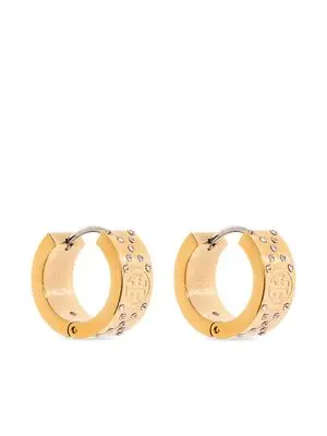 Tory Burch Small T Monogram Hoop Earrings - Gold