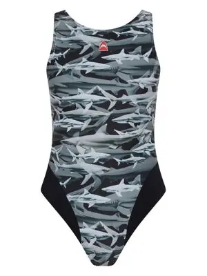 LET'S SWIM Shark-print Swimsuit